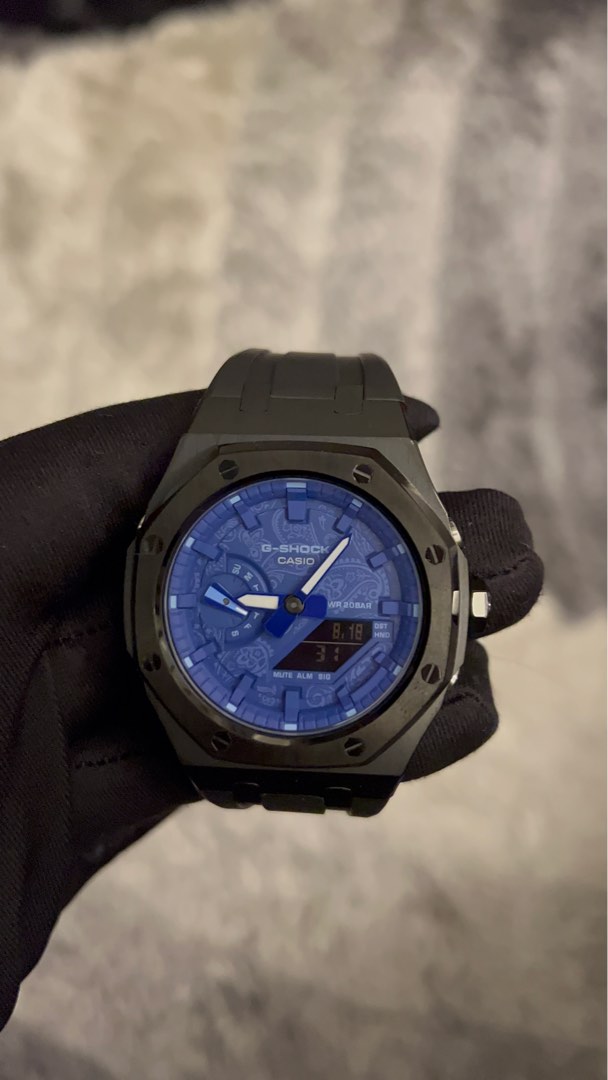 G- Shock Casioak ga2100 ga2110 blue series mod black Matt verison, Men ...