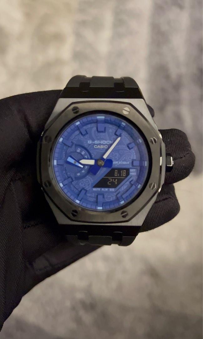 G- Shock Casioak ga2100 ga2110 blue series mod black Matt verison, Men ...