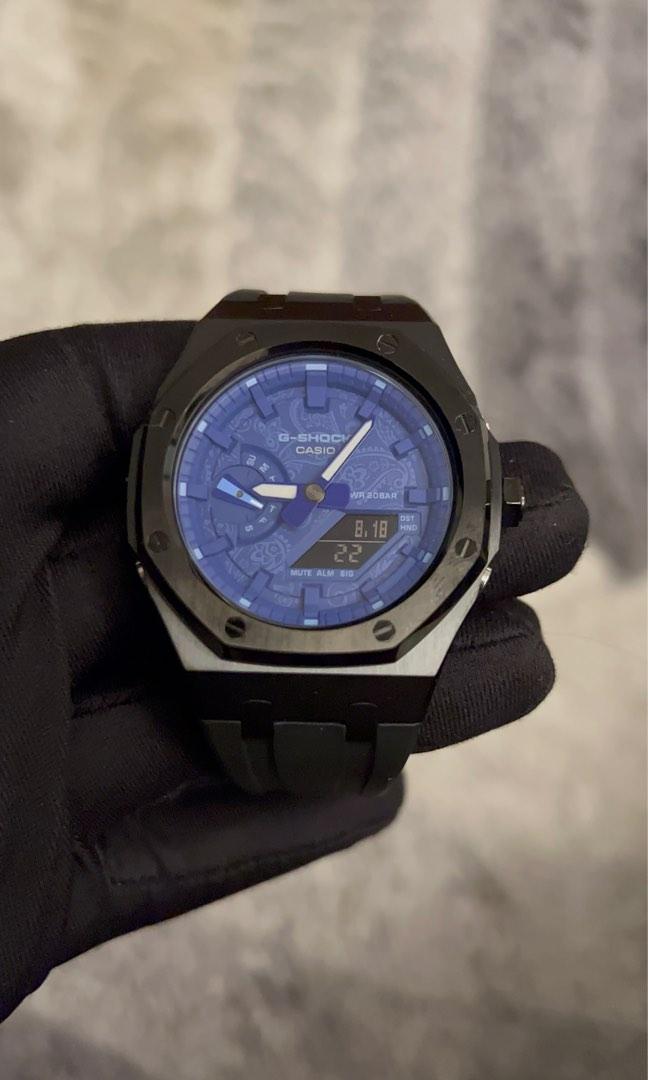 G- Shock Casioak ga2100 ga2110 blue series mod black Matt verison, Men ...