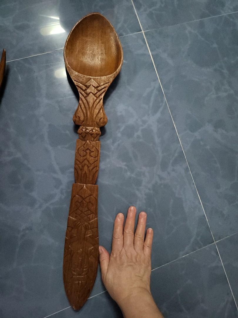 Giant Spoon and Fork Wooden Deco, Furniture & Home Living, Home Decor ...