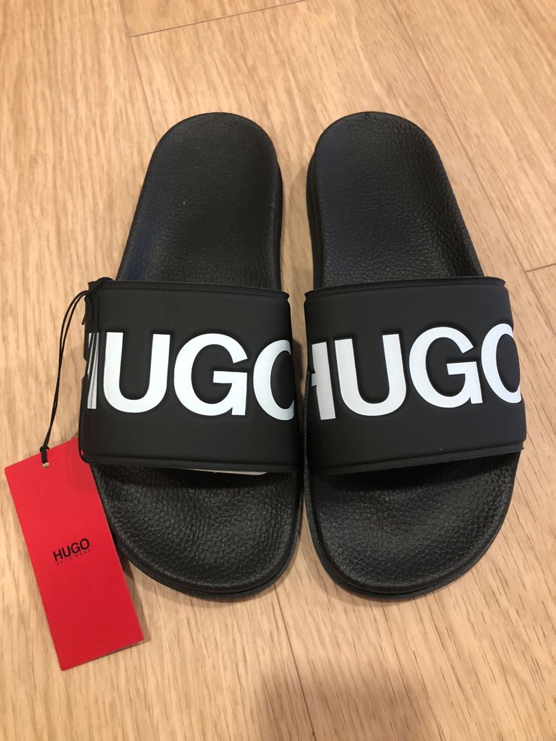 HUGO BOSS SLIDE (BLACK), Men's Fashion, Footwear, Flipflops and Slides ...