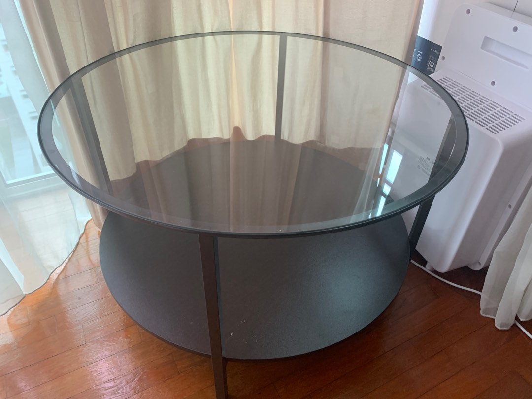 IKEA Black Glass Coffee Table, Furniture & Home Living, Furniture ...