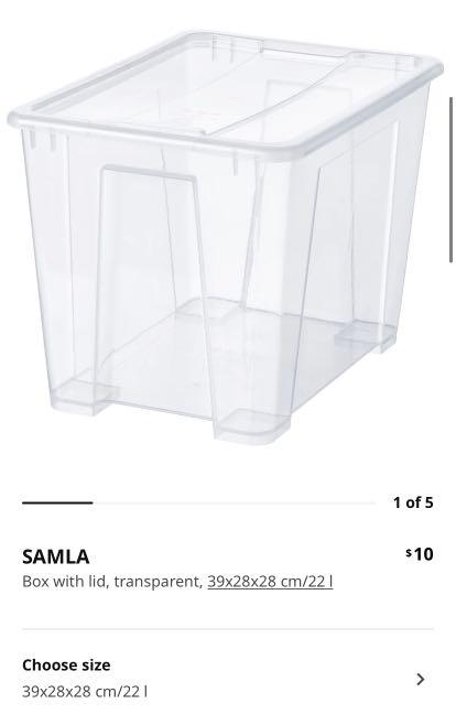 Ikea Samla storage box with lid, Furniture & Home Living, Home ...