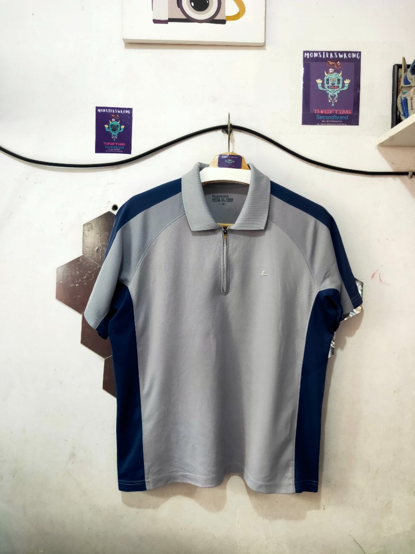 Kaos Polo Lecaf Abu Abu Biru Polos Small Logo, Fesyen Pria, Pakaian , Atasan di Carousell