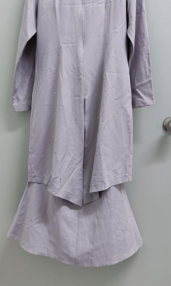 Kebarung Kelabu Grey Modern, Women's Fashion, Muslimah Fashion, Baju ...