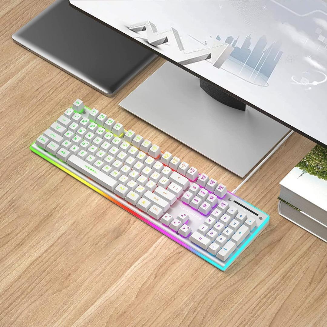 MageGee Gaming Keyboard and Mouse Combo, True RGB Backlit Membrane ...
