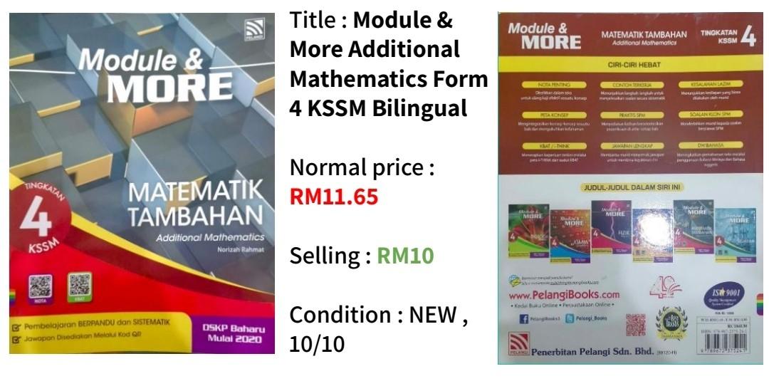 MODULE AND MORE ADDITIONAL MATHEMATICS FORM 4 KSSM BILINGUAL, Hobbies ...