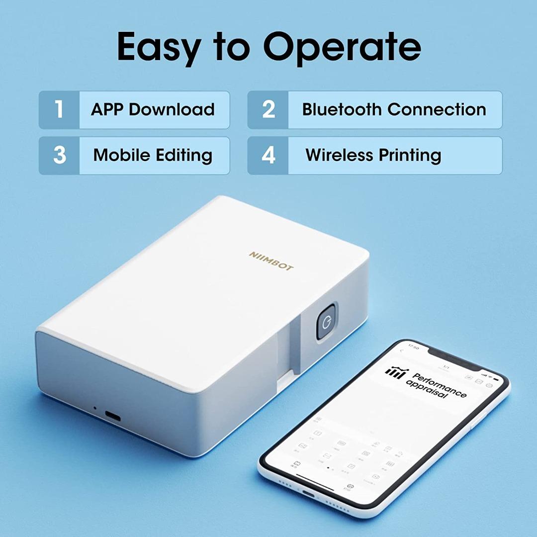NIIMBOT B18 Colour Label Printer, Wireless Bluetooth Connection, Mobile ...