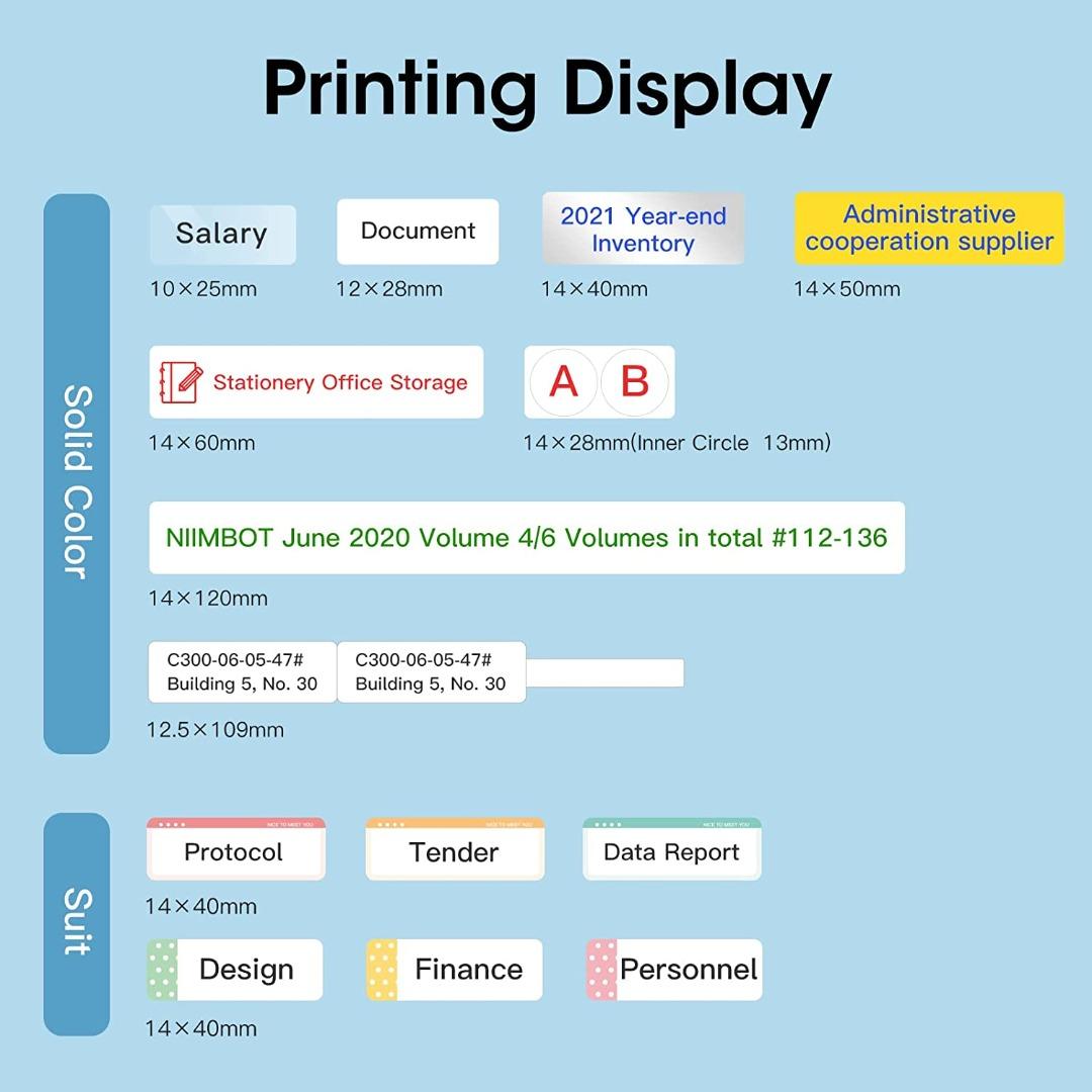 NIIMBOT B18 Colour Label Printer, Wireless Bluetooth Connection, Mobile ...