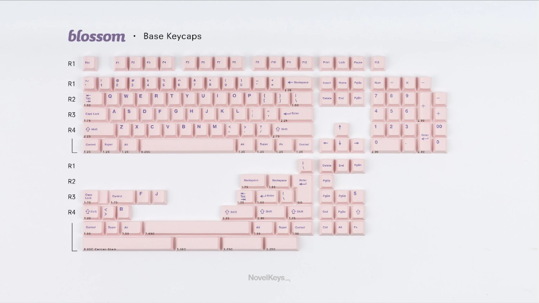 Novelkeys Cherry Blossom Pink Purple PBT Dyesub Keycaps Custom ...