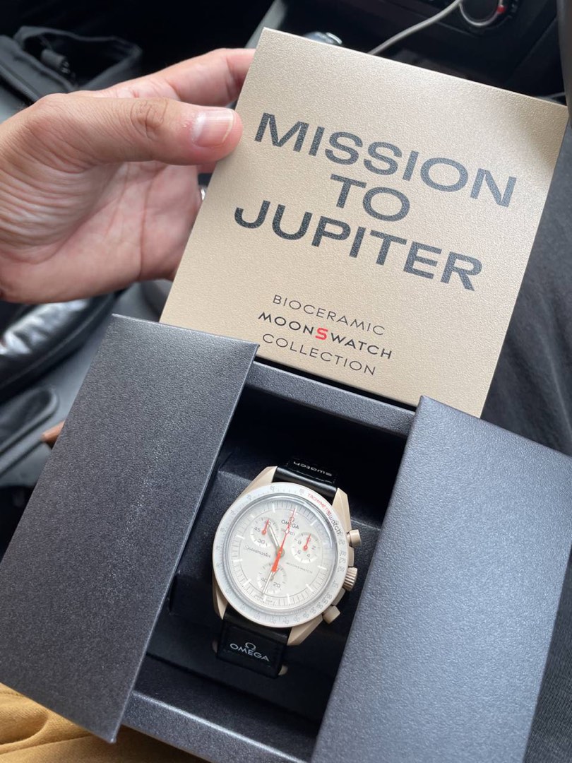 Omega swatch Jupiter, Luxury, Watches on Carousell
