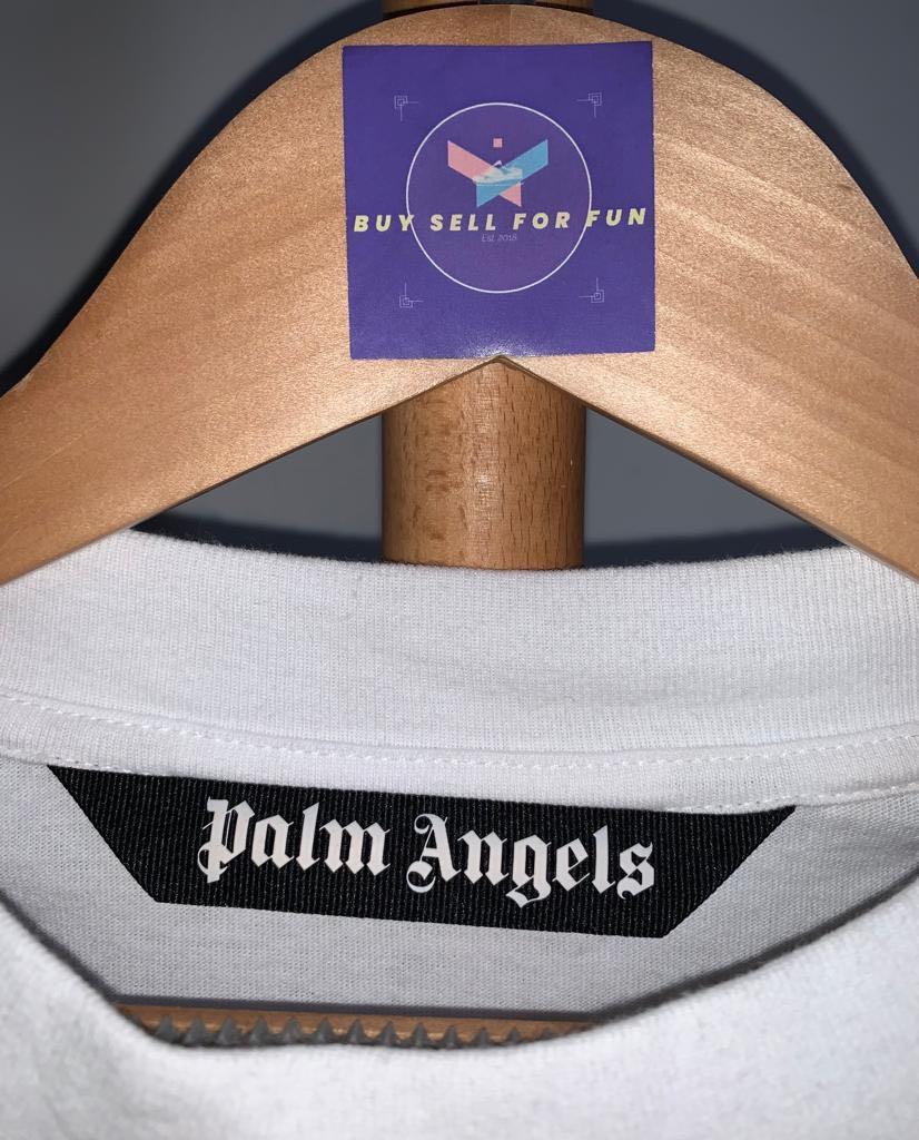 PALM ANGELS BUTTERFLY LOGO WHITE TEE, Men's Fashion, Tops & Sets ...