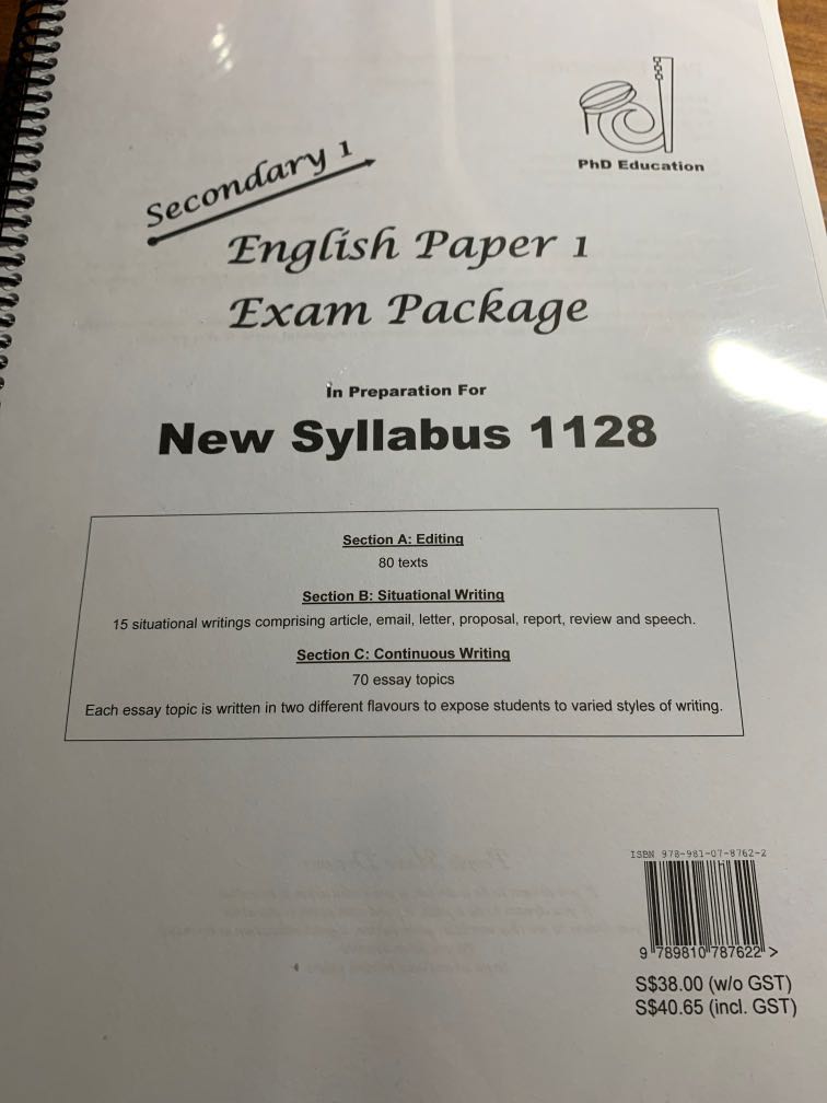 PhD Education Secondary 1 English Paper 1, Hobbies & Toys, Books ...