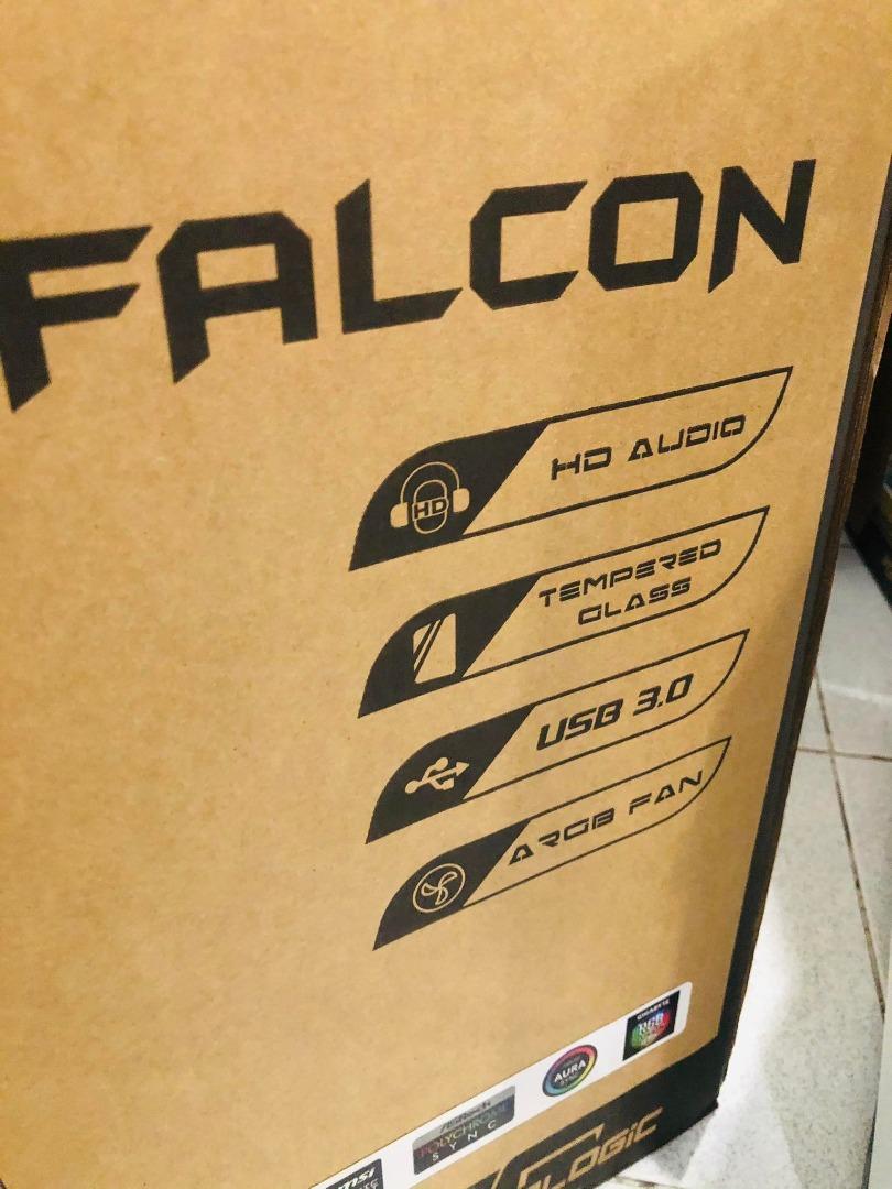 Powerlogic Falcon Agile Tempered Glass Gaming Rgb Pc Case White