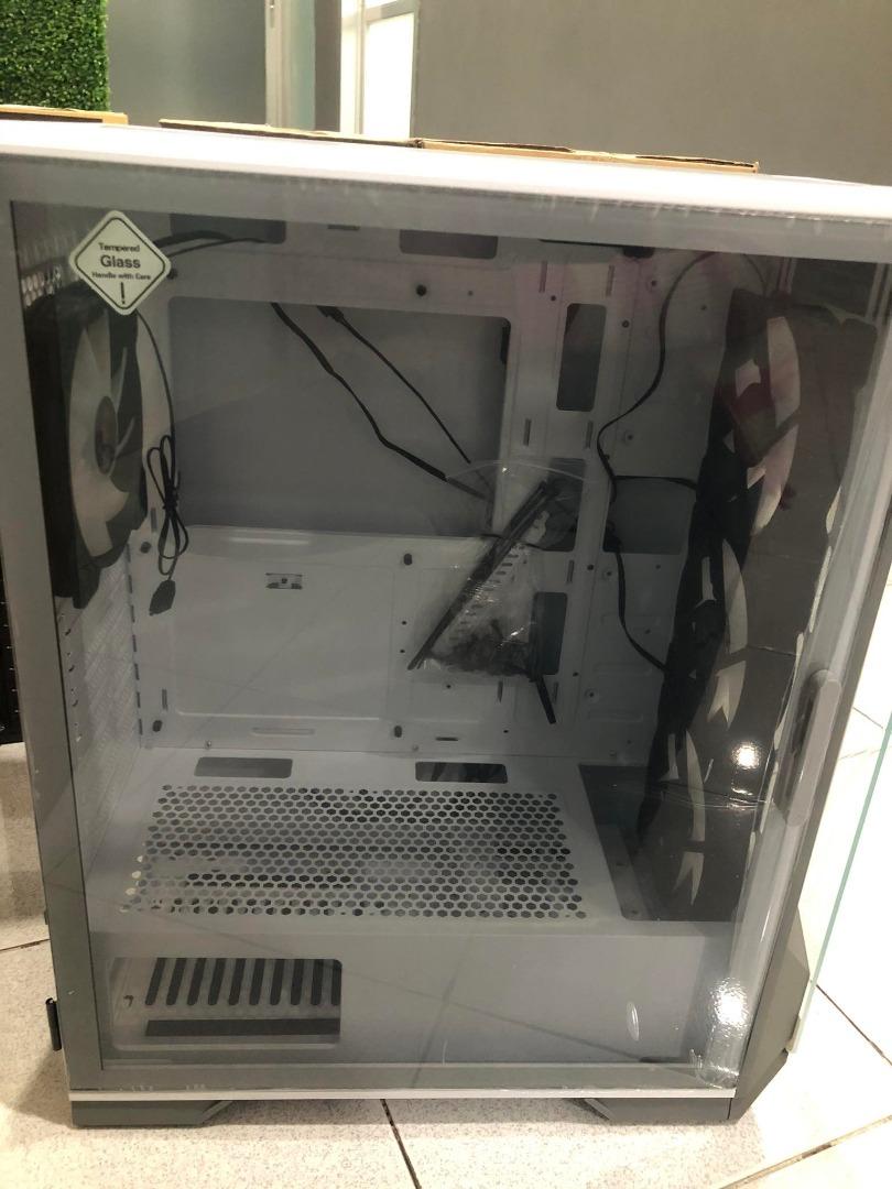 Powerlogic Falcon Agile Tempered Glass Gaming RGB PC Case White ...