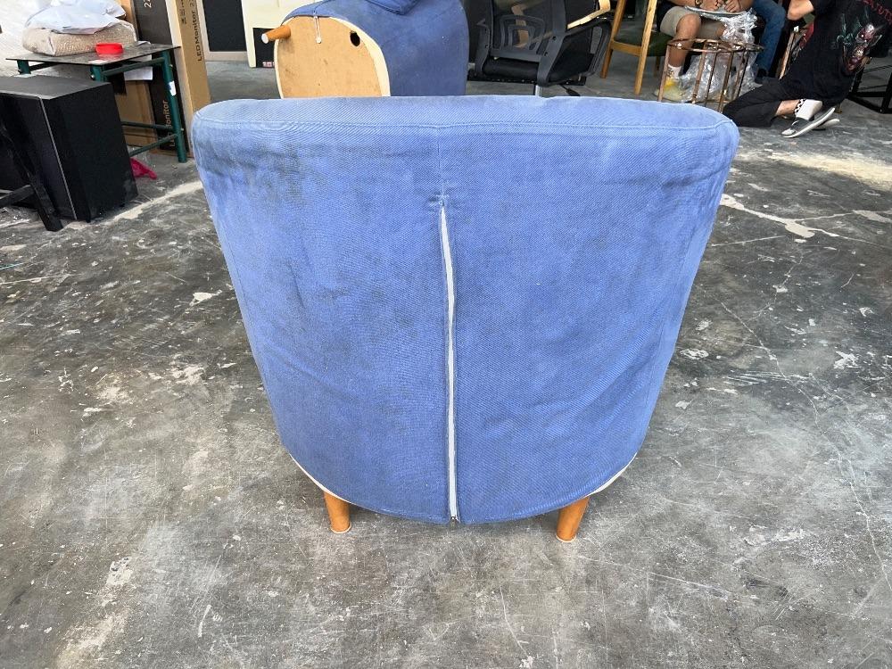 Single Seater Fabric Armchair Blue Colour / Kerusi Berlengan Kain ...