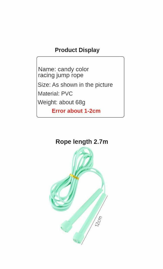 Speed Skipping Rope PVC Fitness Weight Loss Portable Jump Unisex ...