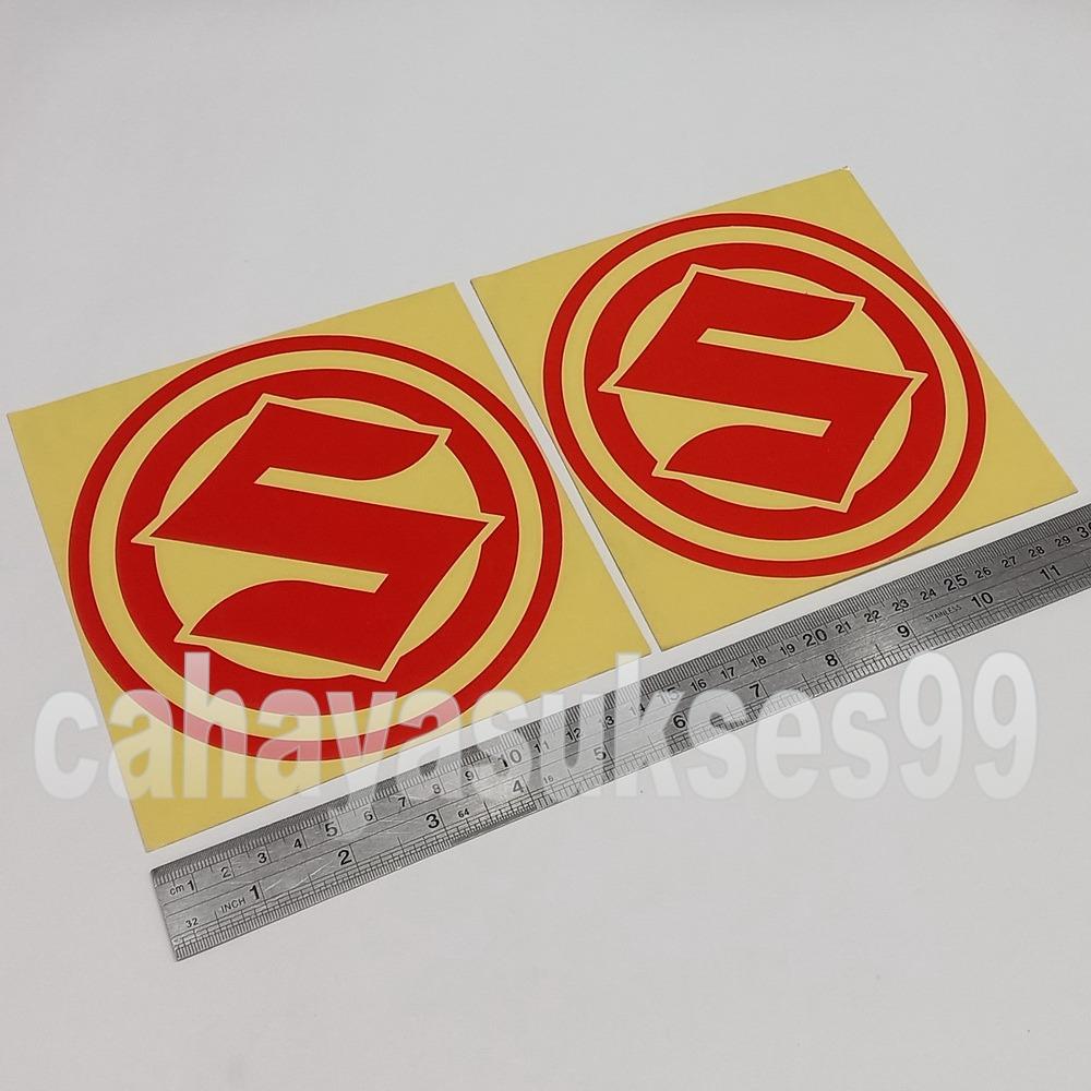 Sticker SUZUKI Bulat 15cm Merah Reflective Cutting Sticker Body Motor ...