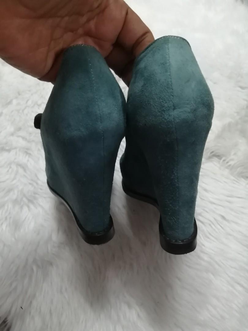 Teal Atomic Green Gamuza Flatform Shoes, Women's Fashion, Footwear ...