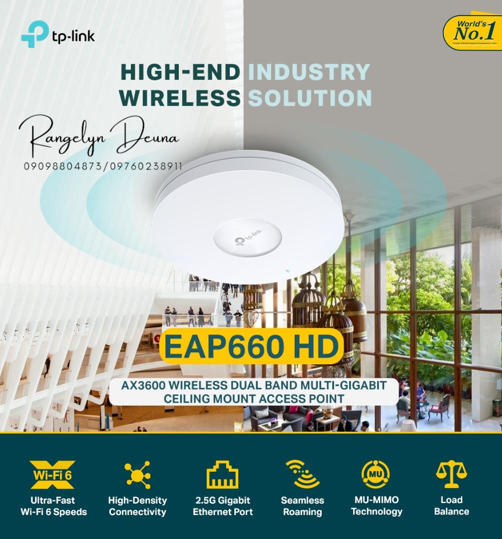TP-LINK EAP-660 HD AX3600 Ceiling Mount WIFI 6 Dual-Band Multi-Gigabit ...