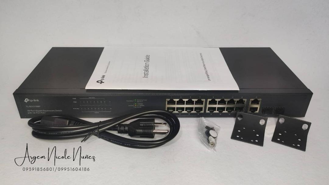 TP-LINK TL-SG1218MP 18-Port Gigabit Rackmount PoE Switch with 16 PoE+ ...
