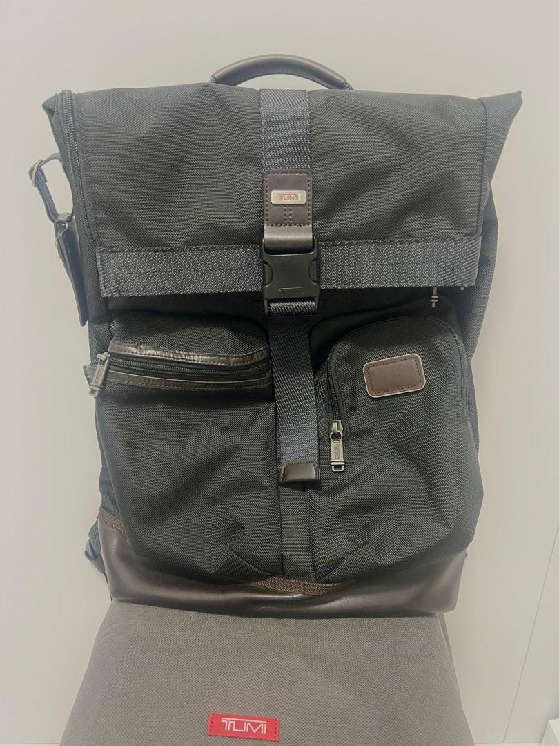 Tumi Two Tone Nylon & Leather Cypress Roll Top Backpack, Men's Fashion ...