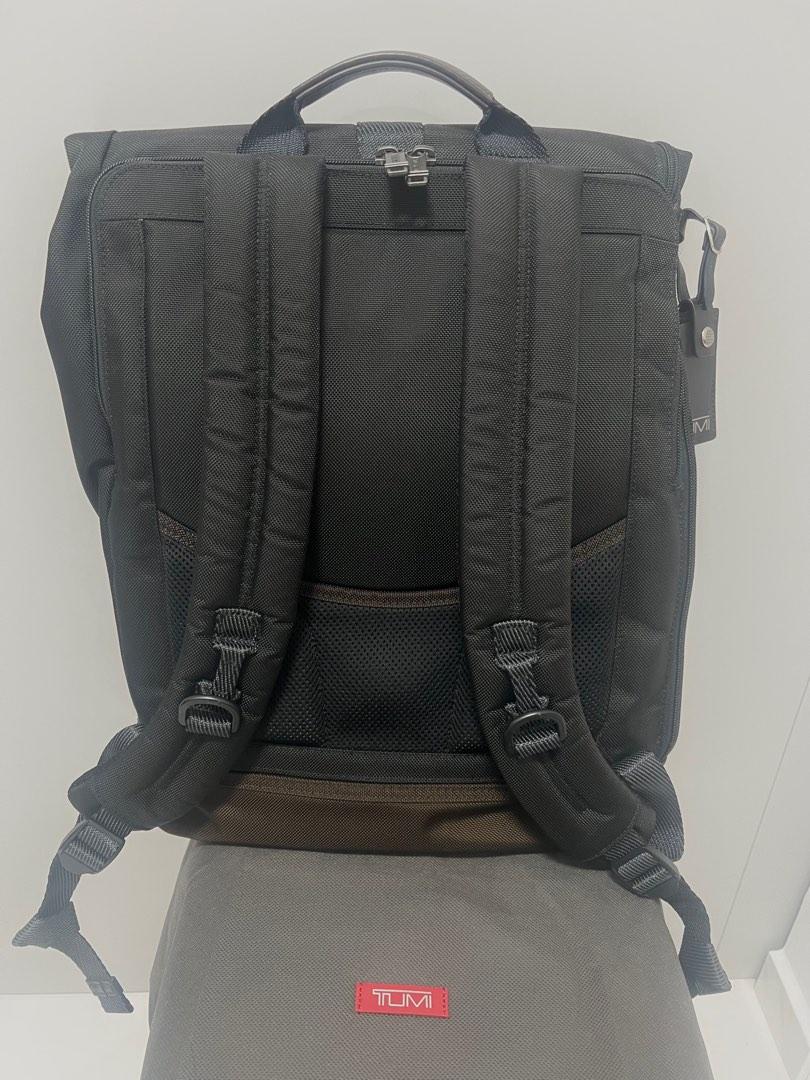 Tumi Two Tone Nylon & Leather Cypress Roll Top Backpack, Men's Fashion ...