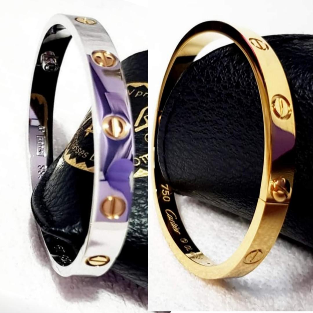 Two Tone Cartier Bangles Unisex/18K Gold Cartier Bangles, Women's ...