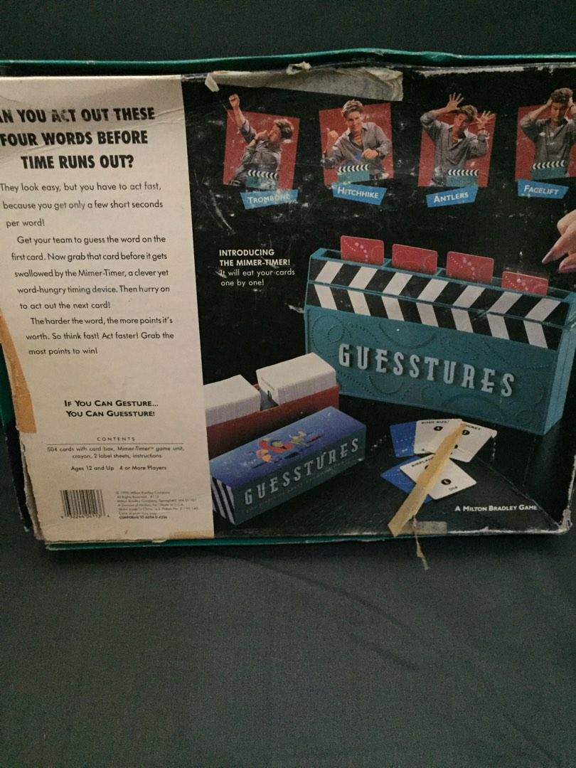 VINTAGE 1990 GUESSTURES CHARADES BOARD GAME, Hobbies & Toys, Toys ...
