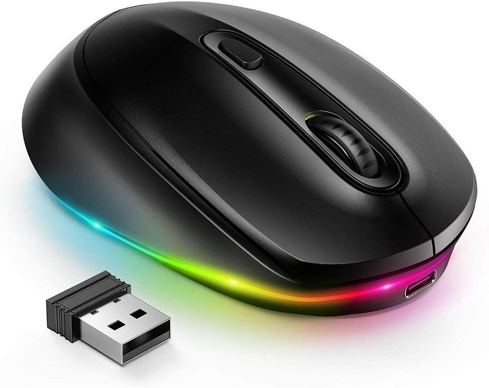 X7104 Wireless LED Mouse for Laptop,seenda Rechargeable Computer USB ...