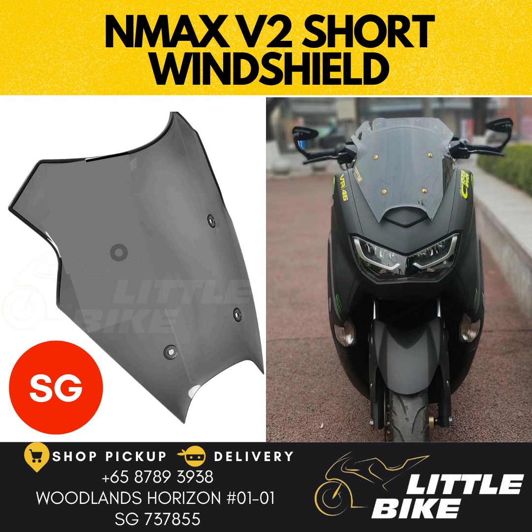 Yamaha NMAX V2 Smoke short windshield n max wind shield, Motorcycles ...
