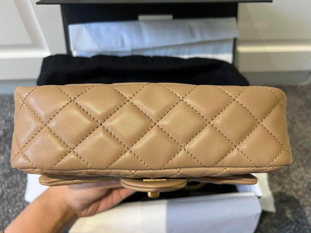 22B Chanel Pearl Crush Beige Mini Rectangle, Luxury, Bags & Wallets on ...