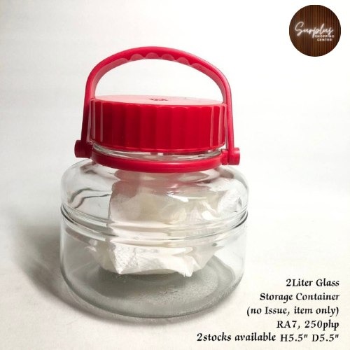 2Liter Glass Storage Container, Furniture & Home Living, Kitchenware ...