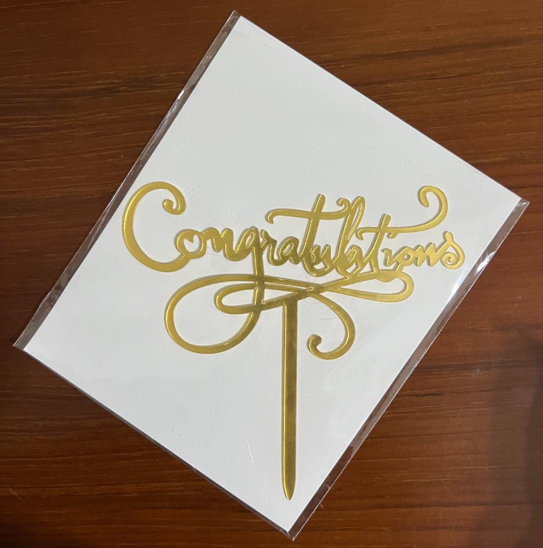 Acrylic Congratulations Cake Topper, Furniture & Home Living ...