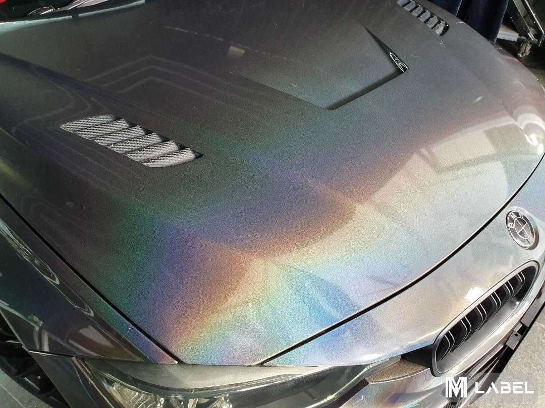BMW F30 Full Vinyl Wrap - Holographic Metallic Grey, Car Accessories ...
