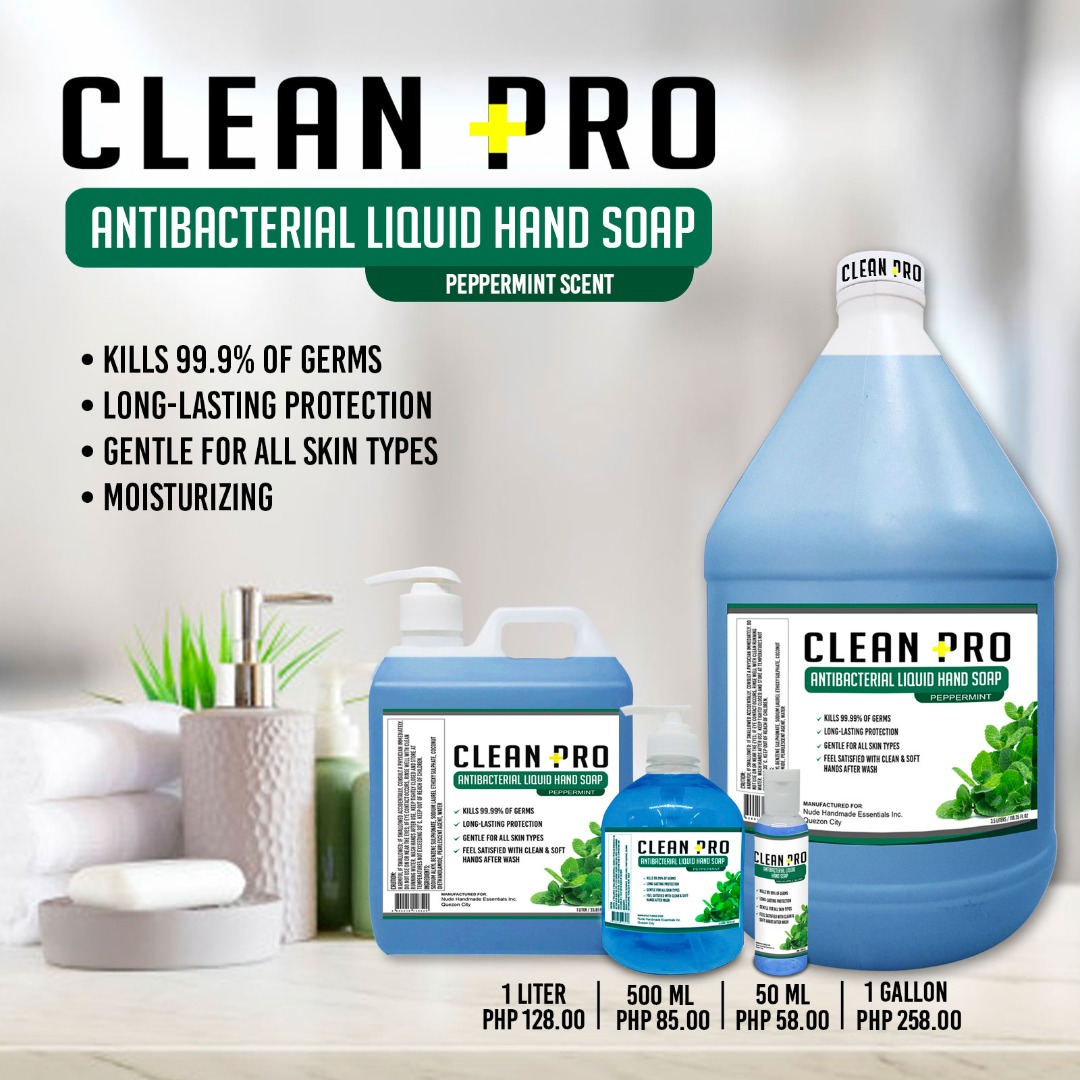 Clean Pro Antibacterial Hand Soap Peppermint Scent, Beauty & Personal ...