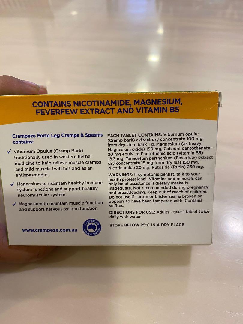 Crampeze Forte for Night Cramps & muscle spasms, Health & Nutrition ...