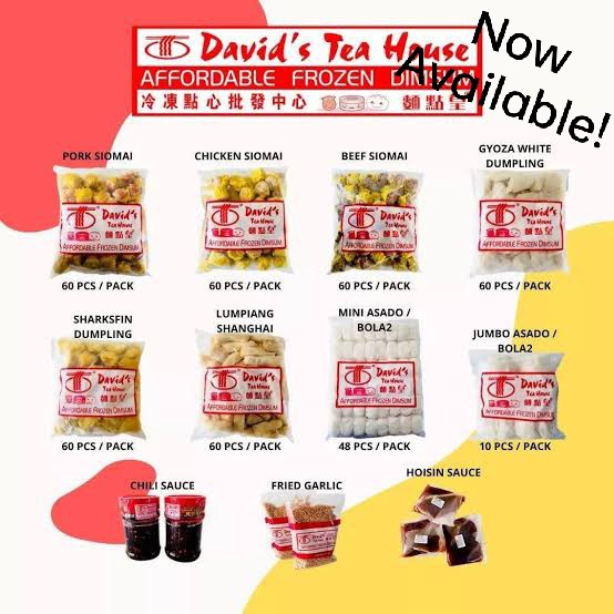 DAVID'S TEA HOUSE FROZEN FOODS GYOZA SIOMAI SIOPAO LUMPIANG SHANGHAI ...