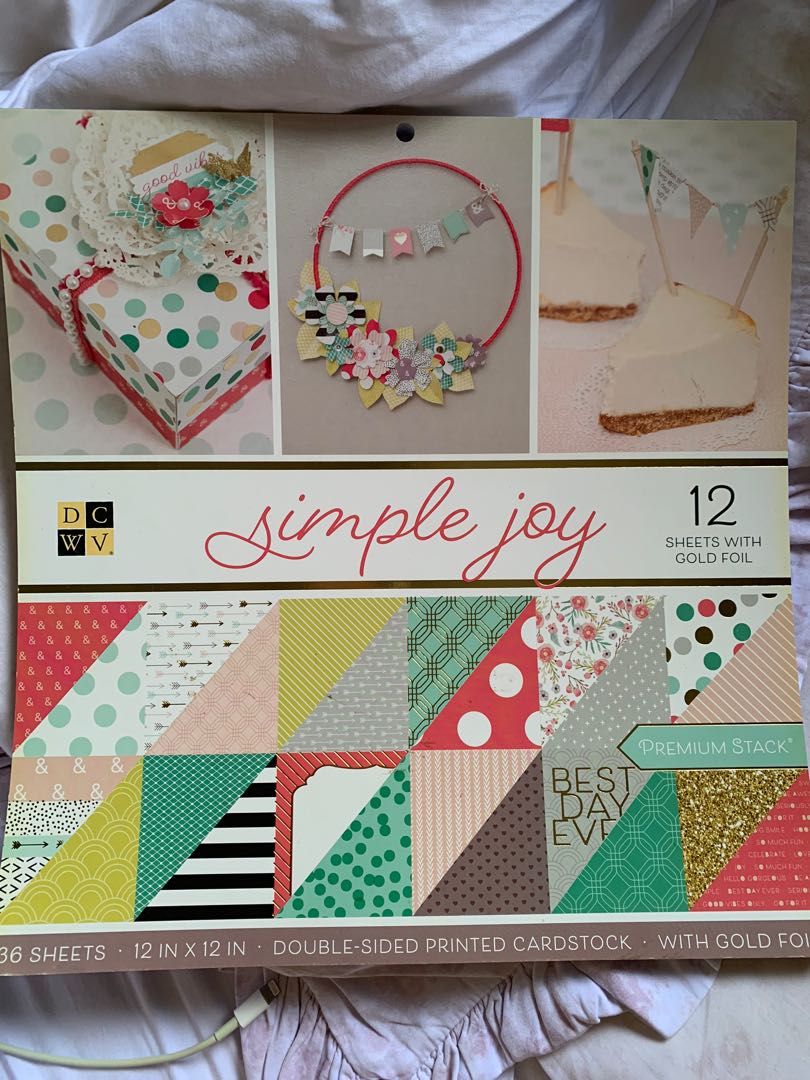 dcwv simple joy paper craft 12x12 thick cardstock, Hobbies & Toys ...