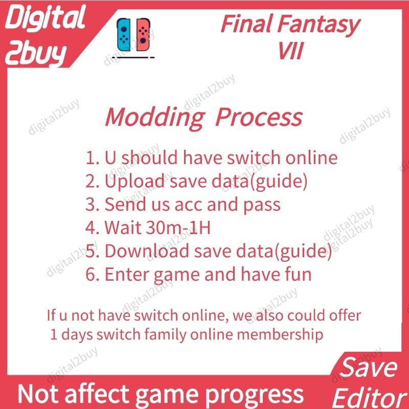 Final Fantasy VII Save Editor FF7 Save Modding, Video Gaming, Video Games, Nintendo on Carousell