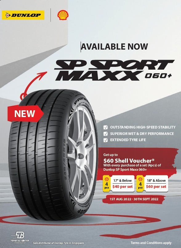 FREE Shell Vouchers with the newly launched Dunlop SP Sport Maxx 060 ...