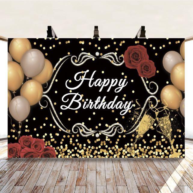 Generic birthday banner backdrop/ party deco, Hobbies & Toys ...
