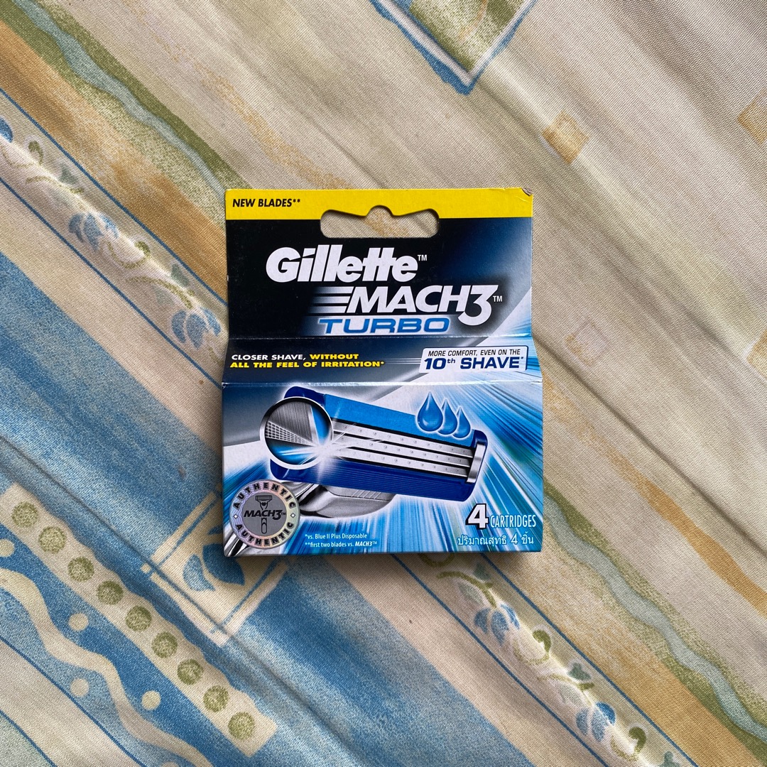 Gillette Mach3 Turbo Replacement Cartridges 4 Count, Beauty & Personal ...