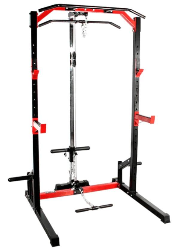 Half Rack with Lats Pull down and Row Machine, Sports Equipment ...