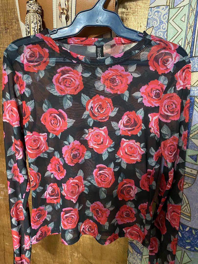H&M Mesh Top, Women's Fashion, Tops, Longsleeves on Carousell