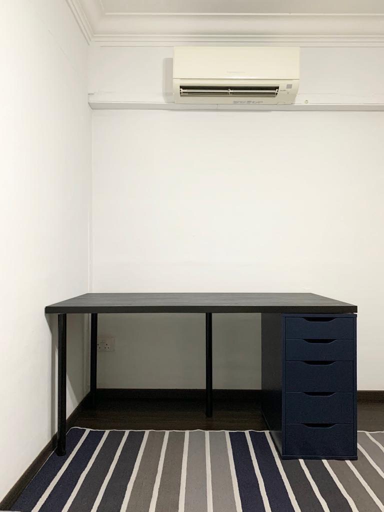 IKEA Linmon Desk with Alex Drawer + IKEA Markus Chair, Furniture & Home ...