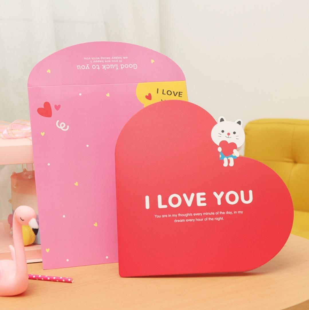 Large Size Greeting Card Set [Card + Envelope] Birthday Catd Love Card ...