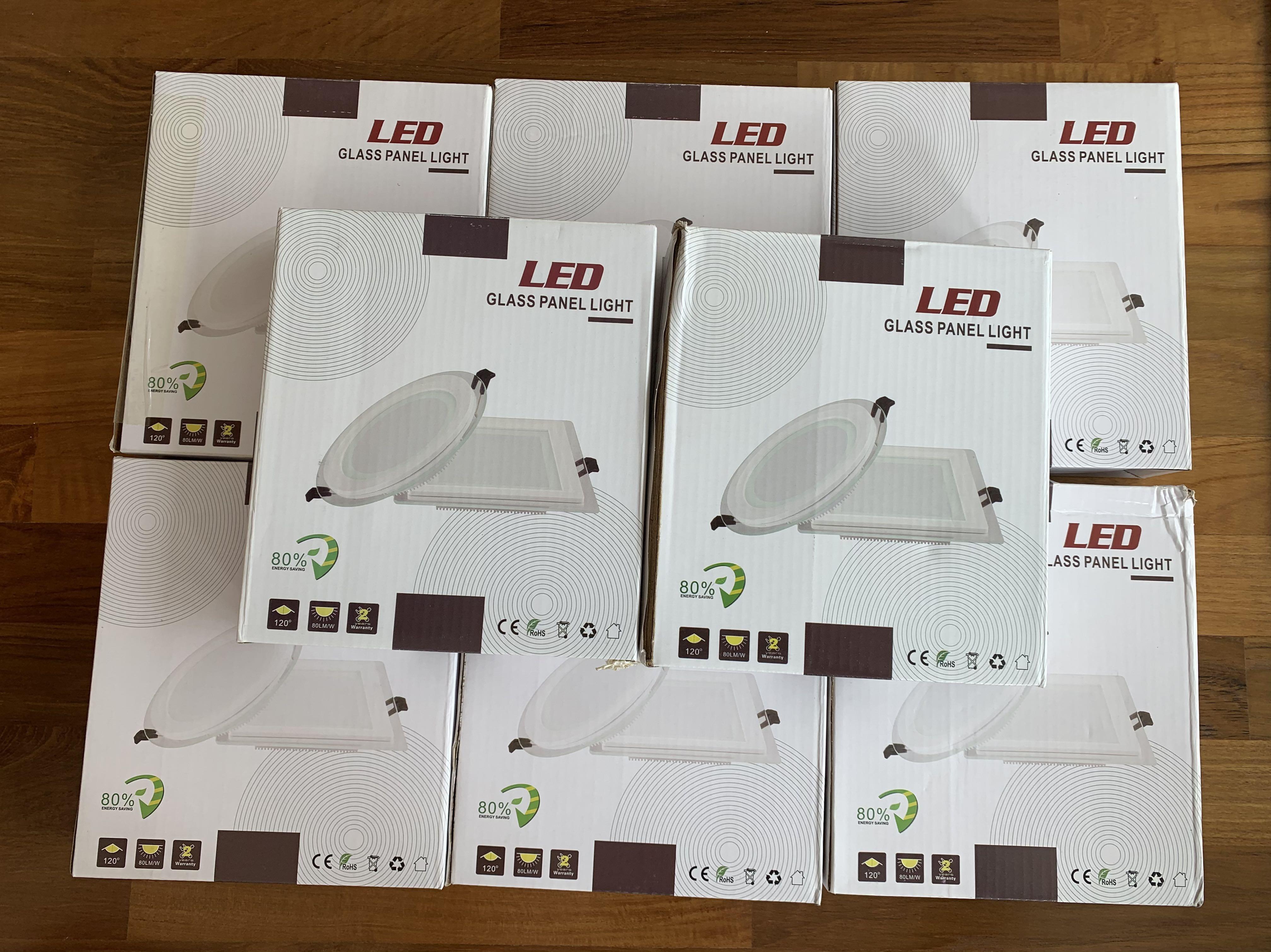 LED light glass panel 12W round three colours, Furniture & Home Living ...