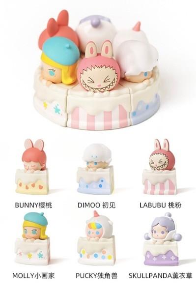 POPMART sliced cake Labubu Dimoo Skullpanda Molly Bunny Pucky, Hobbies ...