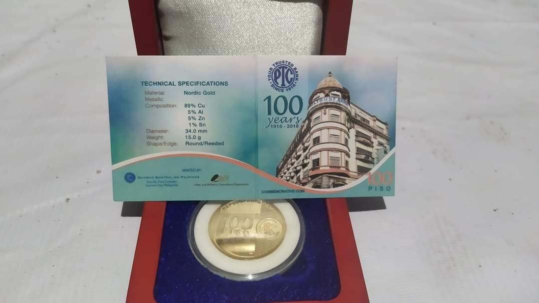 PTC 100 PISO COMMEMORATIVE COIN COMPLETE WITH BOX AND COA SEALED ...